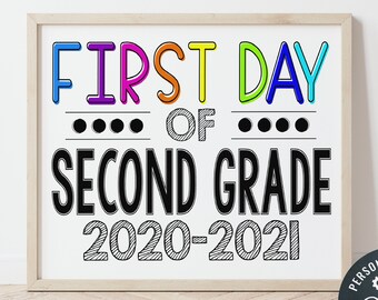 EDITABLE 8x10 First Day of School Sign, Choose Your GRADE P-6, Simple ...