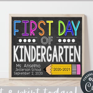 EDITABLE 8x10 First Day of School Sign, Choose Your GRADE P-6, Chalk ...