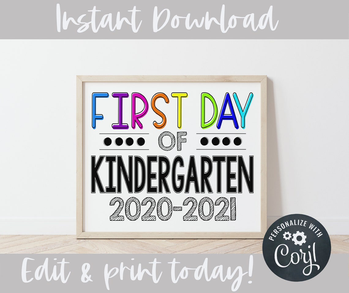 EDITABLE 8X10 First Day of School Sign Choose Your Grade P-6 - Etsy Canada