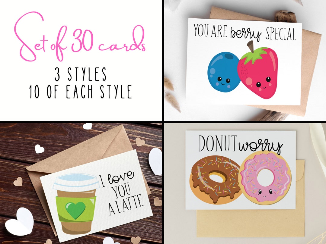 Cute Note Cards, Blank Inside, Foodie Fun Motivational Stationery ...