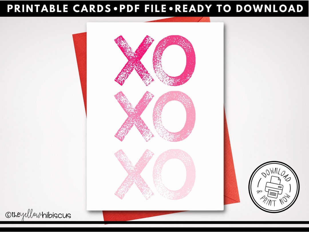 Printable Valentine's Day Card, Instant Download PDF Cards, Cute ...
