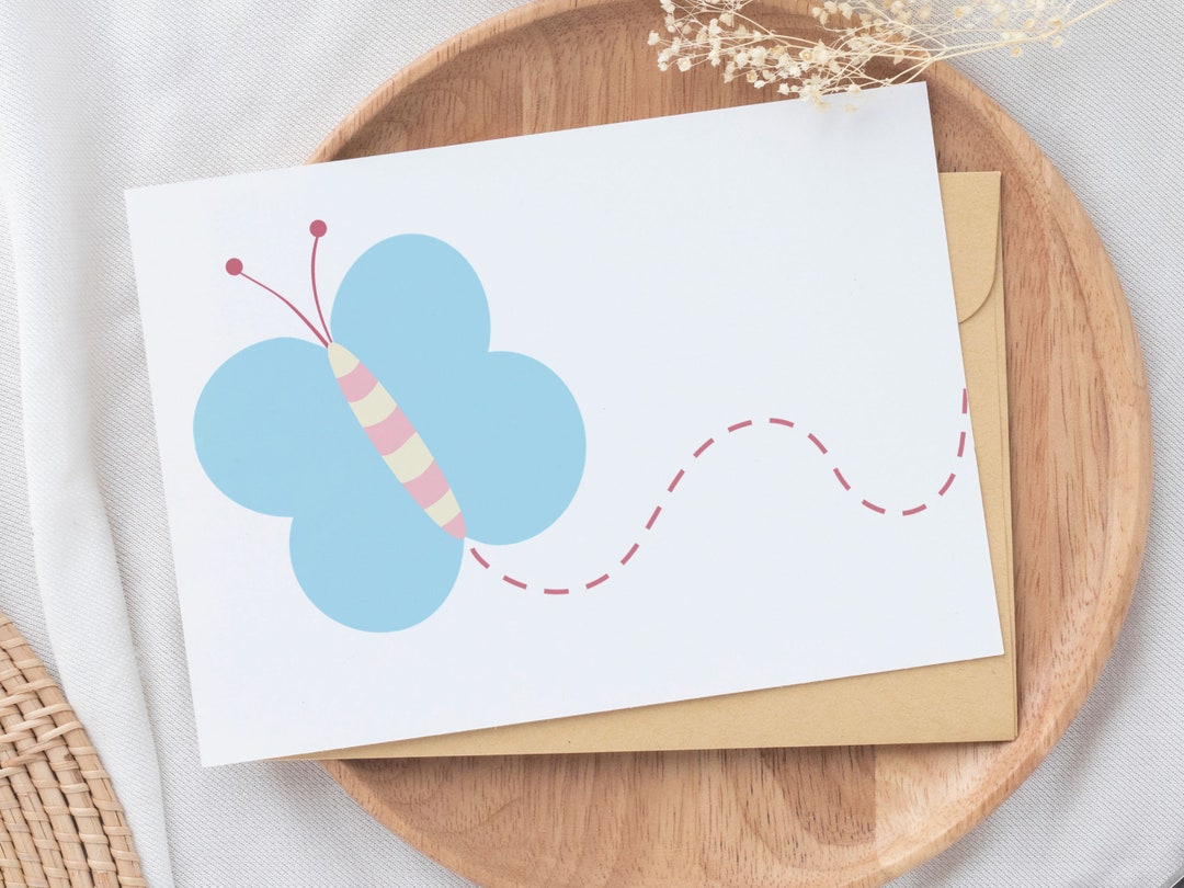 Cute Note Cards, Blank Inside, Simple Pretty Butterfly Stationery ...