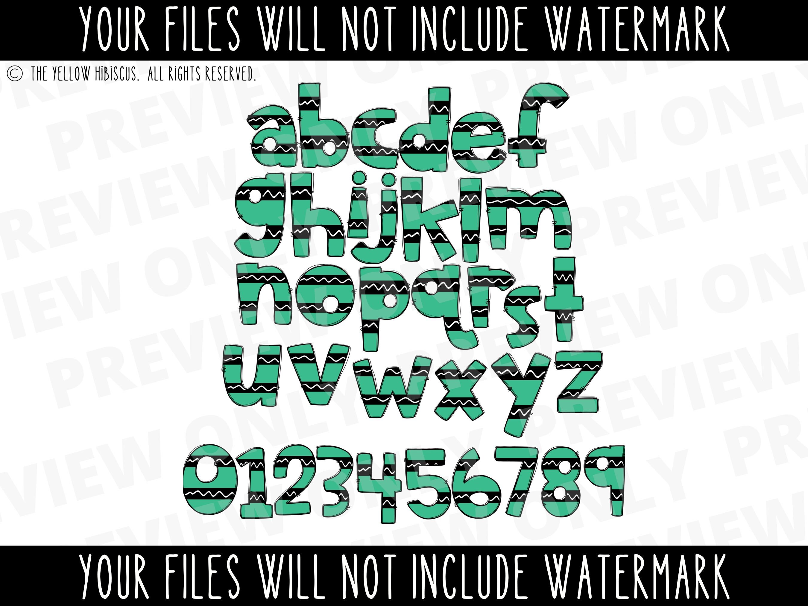 Crayon Doodle Letters Alphabet PNG Letters, Back to School Alphabet Set ...