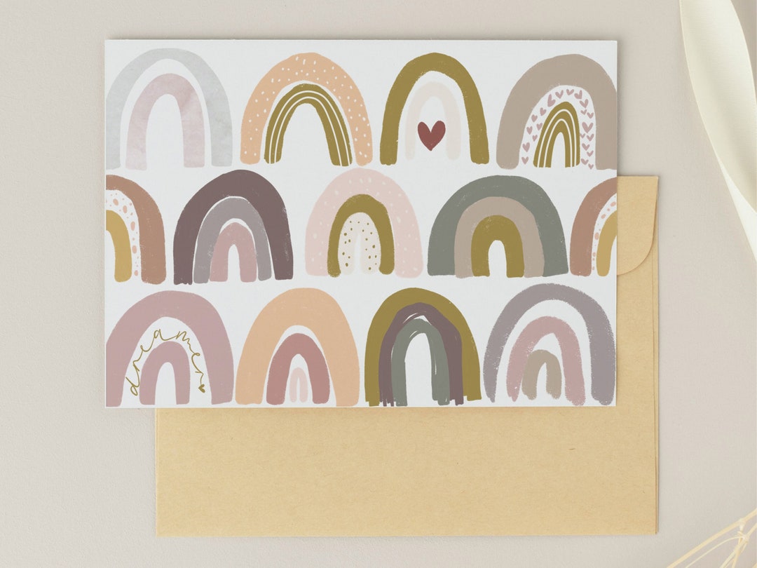 Rainbow Note Cards, Blank Stationery Set With Envelopes (3.5x5) - Etsy