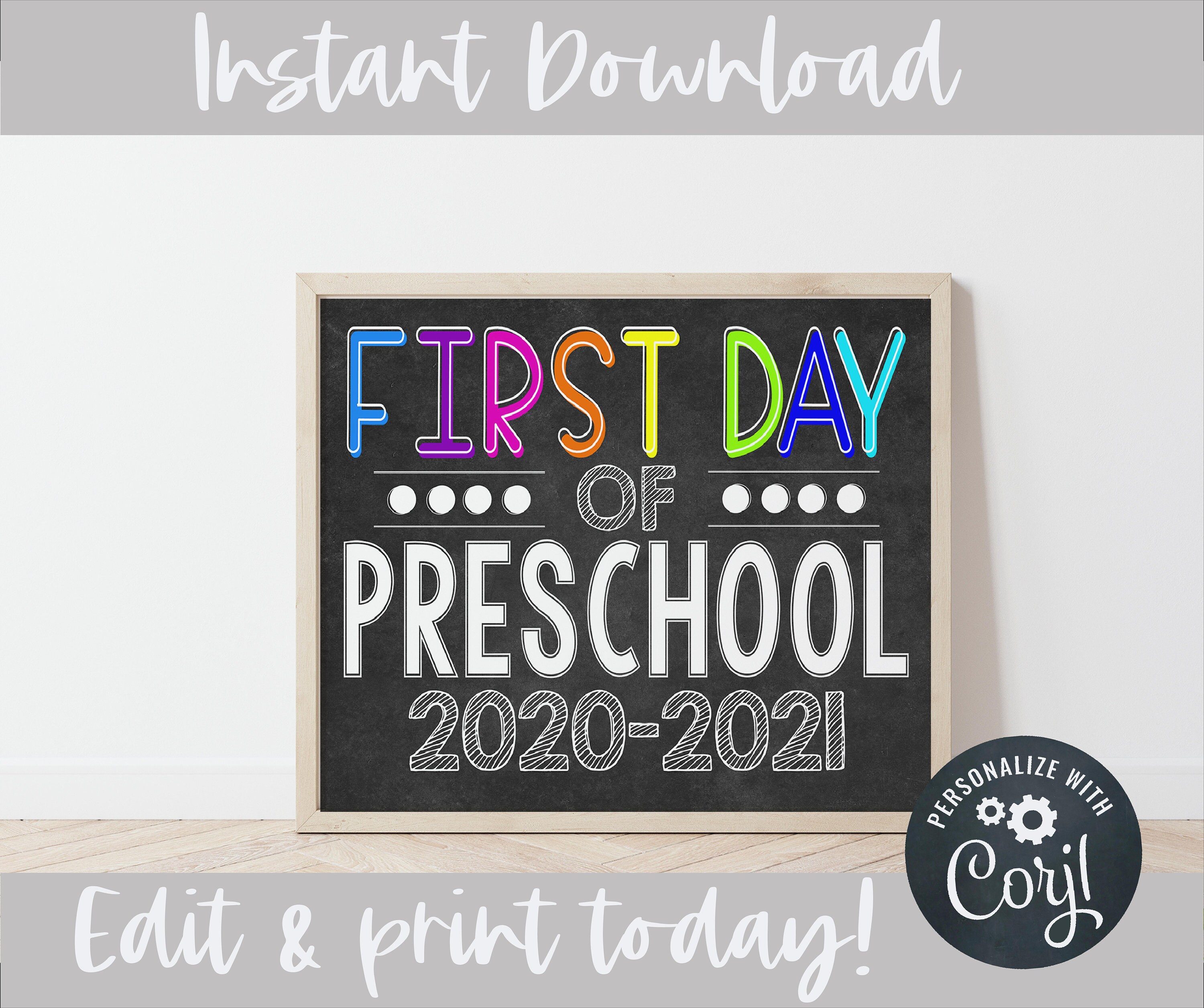 EDITABLE 8X10 First Day of School Sign, Choose Your Grade P-6, Chalk ...