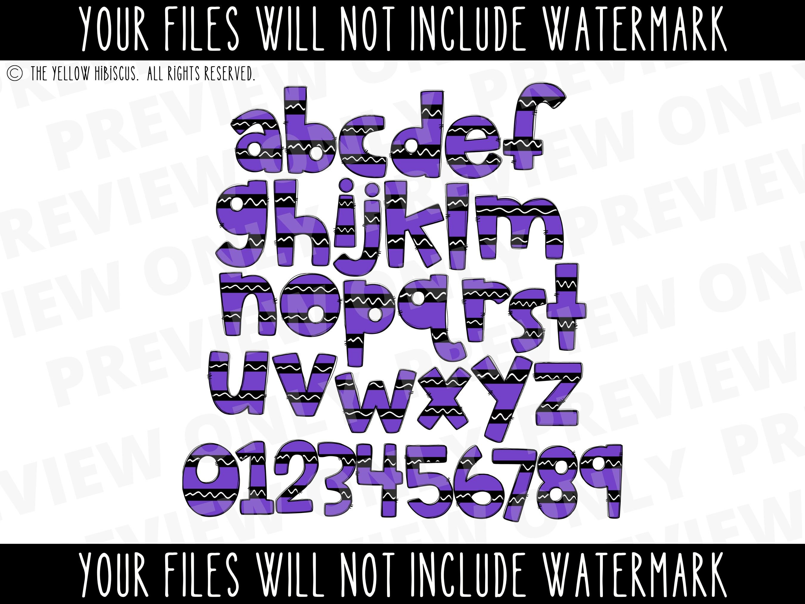 Crayon Doodle Letters Alphabet PNG Letters, Back to School Alphabet Set ...