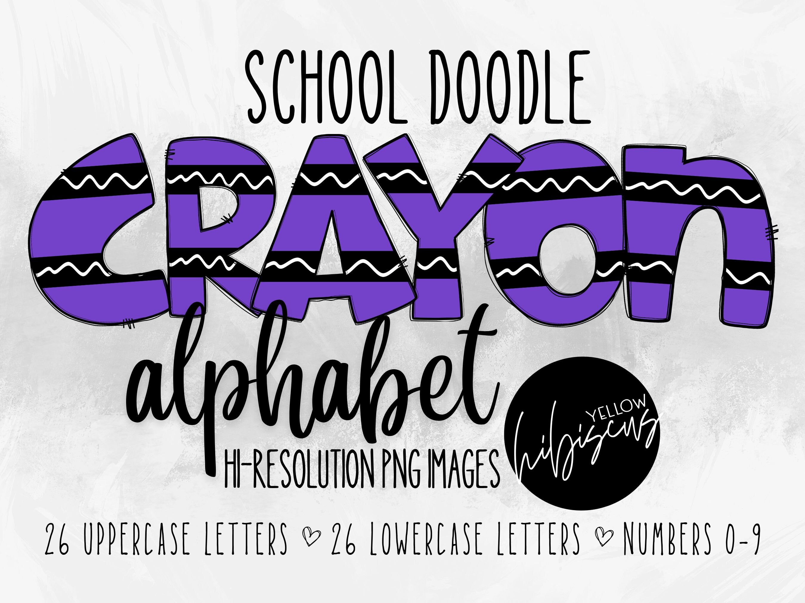 Crayon Doodle Letters Alphabet PNG Letters, Back to School Alphabet Set ...
