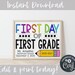 EDITABLE 8x10 First Day of School Sign, Choose Your GRADE P-6, Simple ...