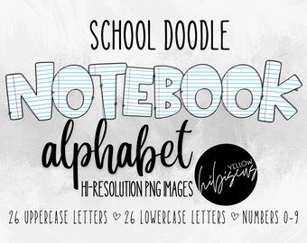 Pencil Doodle Letters Alphabet PNG Letters, Back to School Alphabet Set ...