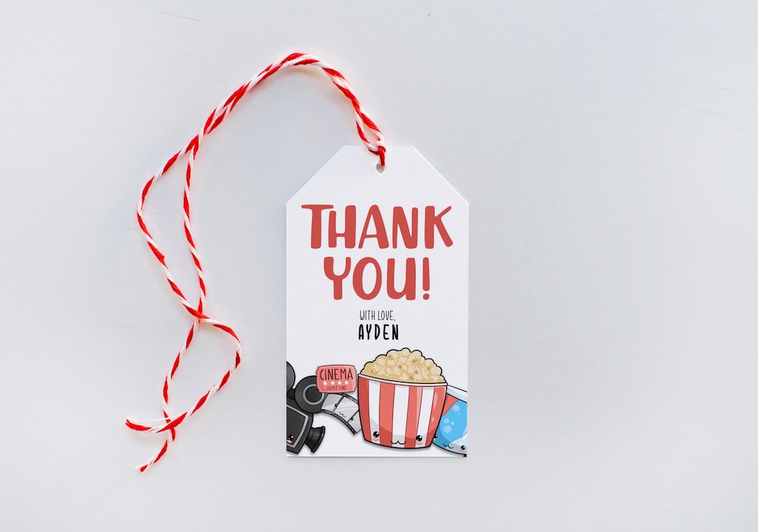 Movie Theater Themed Film Fun Kid's Movie Birthday Party Editable Gift ...
