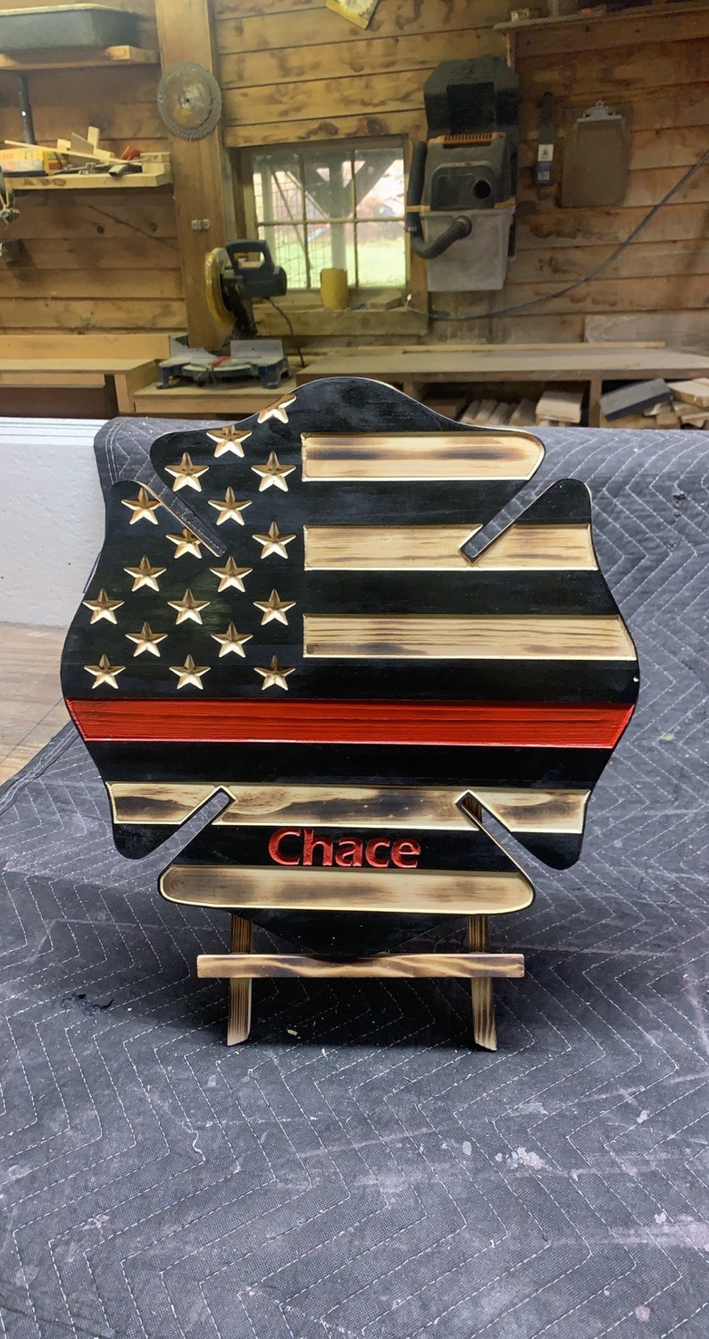 Personalized Maltese Cross Flag-thin Red Line Flag-firefighter Flag - Etsy