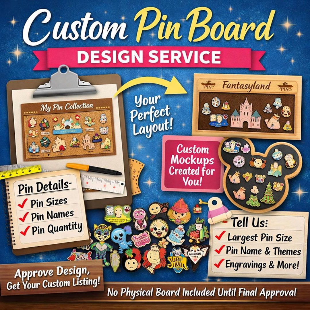 Custom Pin Board Design Service – Personalized Layout for Disney ...