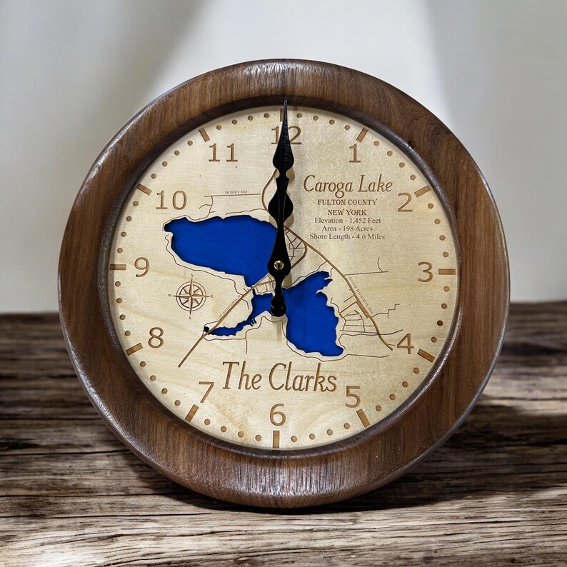 Custom Lake Wall Clock-laser Engraved - Etsy
