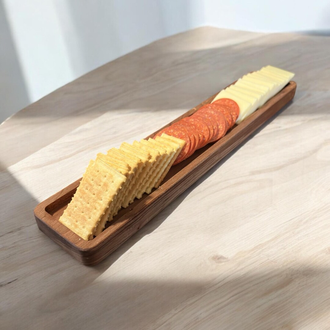 Hardwood Wooden Cheese and Cracker Tray-rectangle-walnut-ambrosia Maple ...