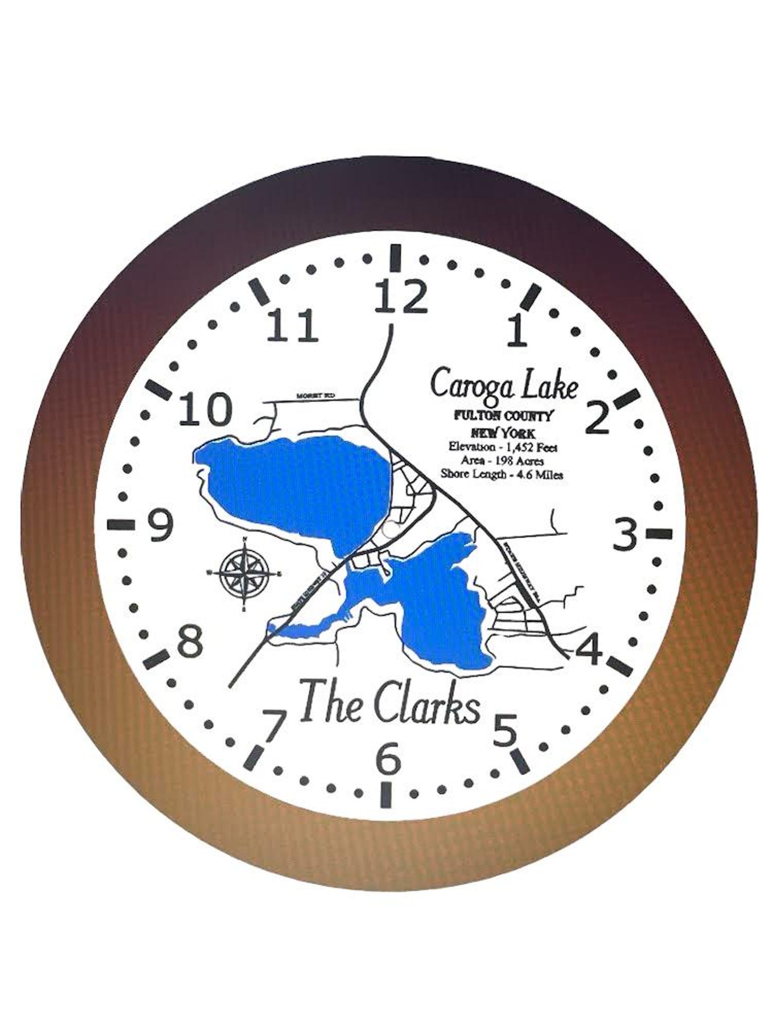Custom Lake Wall Clock-laser Engraved - Etsy