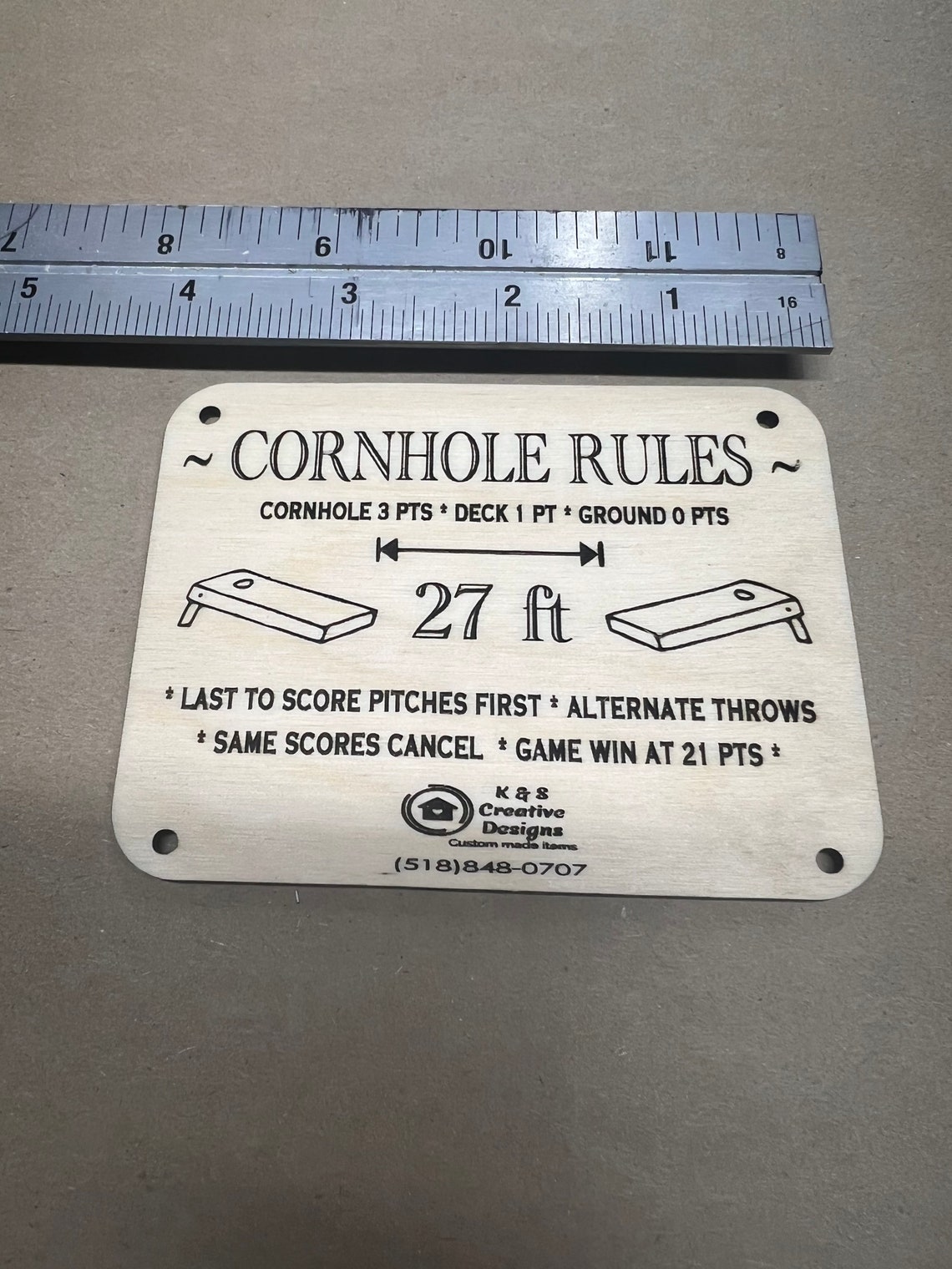 Cornhole Board Game Rules Game Tag - Etsy