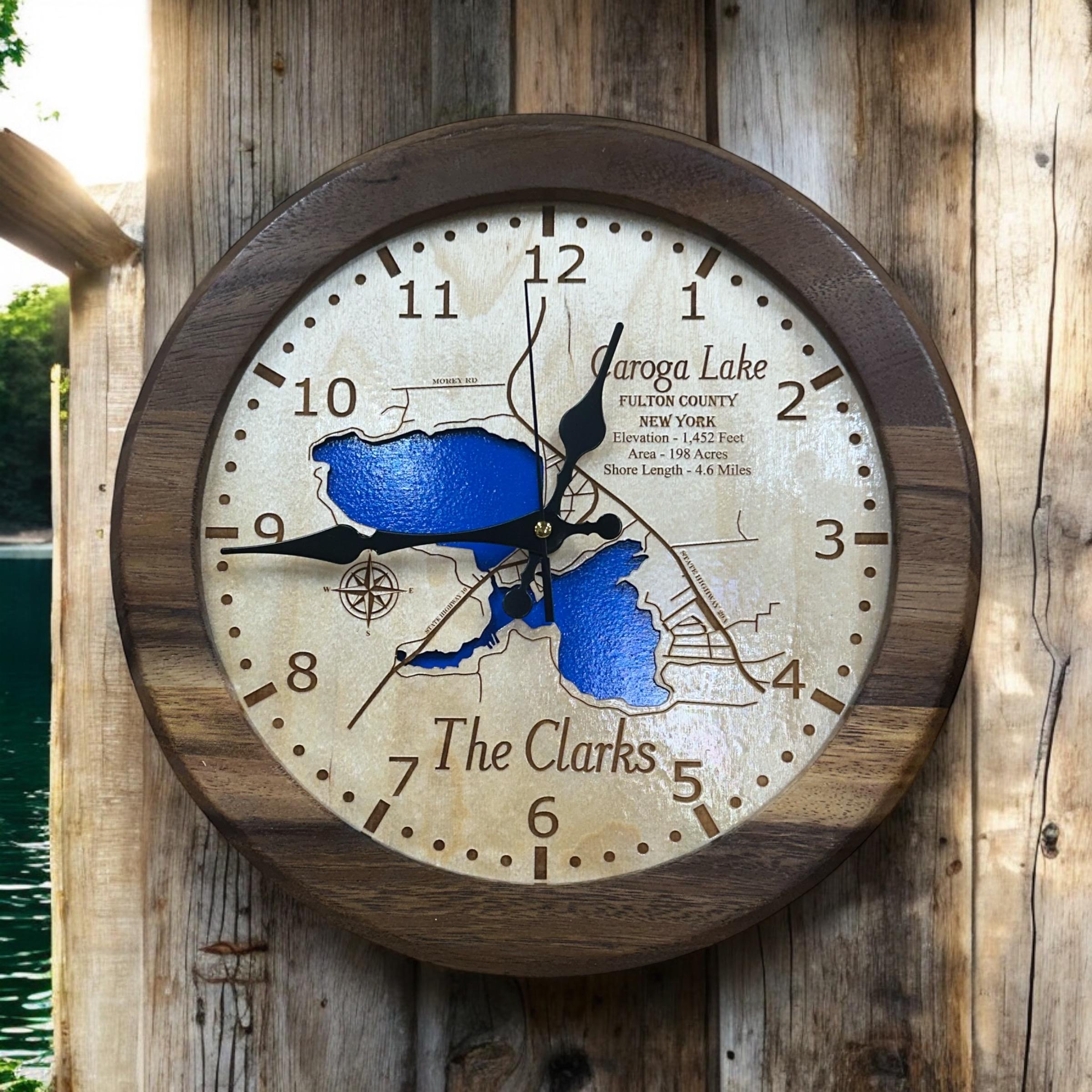 Custom Lake Wall Clock-laser Engraved - Etsy