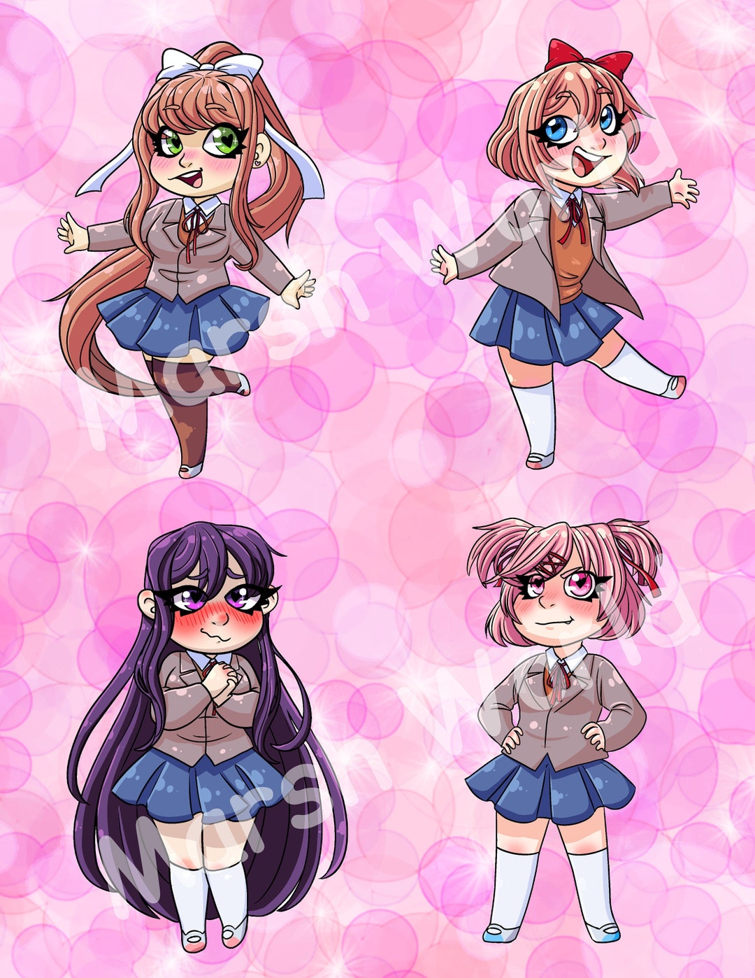 Doki Doki Literature Club Stickers - Etsy