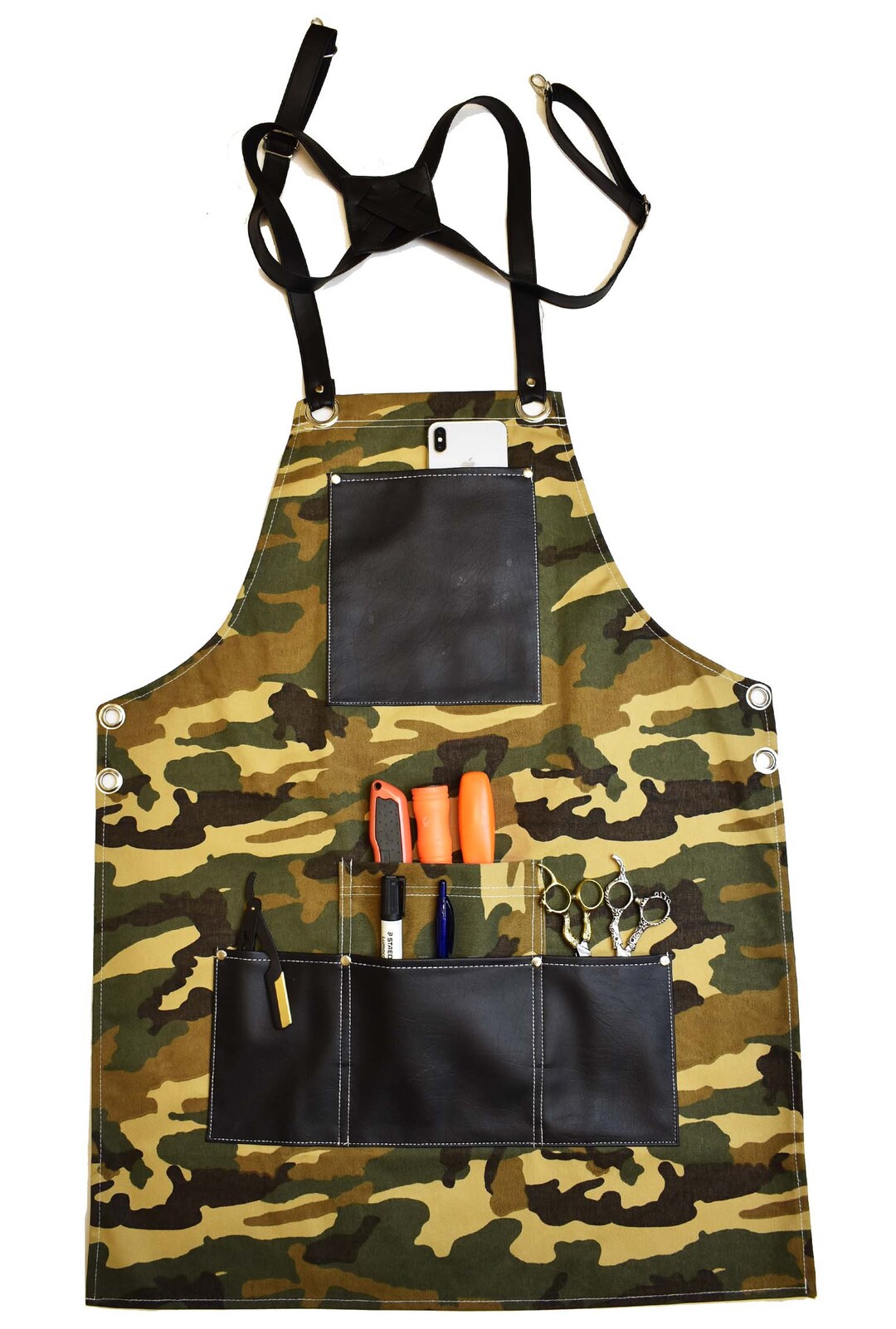 Camouflage Camo Apron for Men and Women, BBQ Cooking Chef, With Many ...