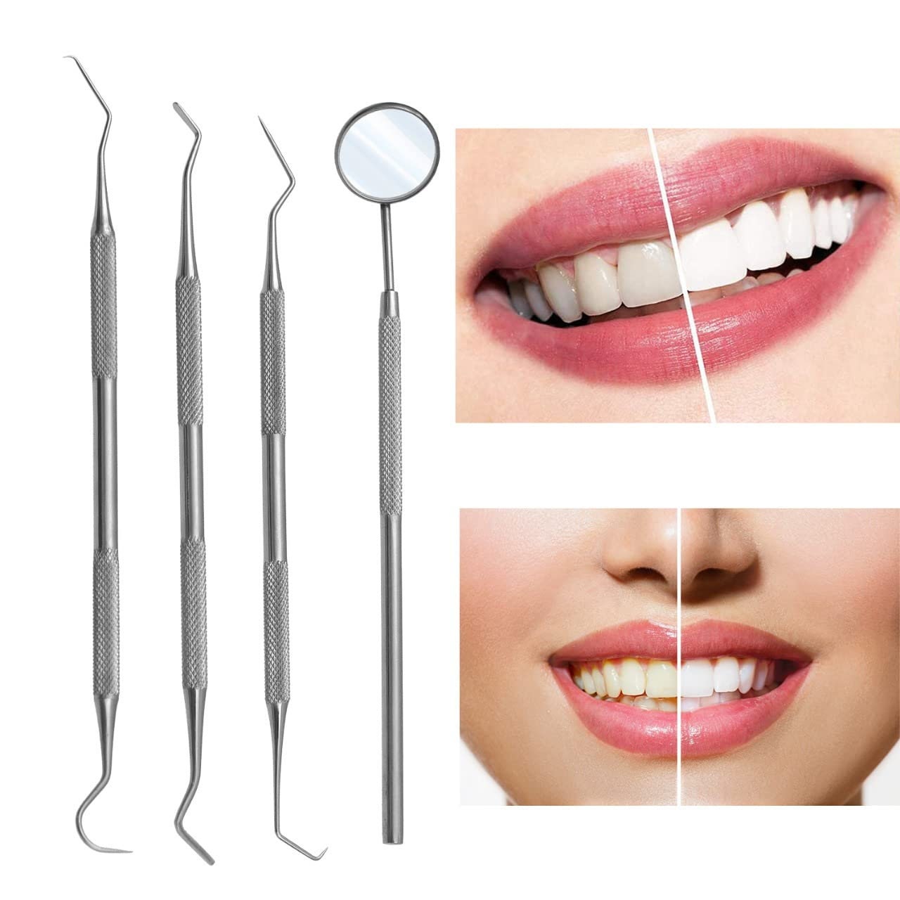 Stainless Steel Dental Scraper Set Plaque and Calculus Remover, Tooth ...