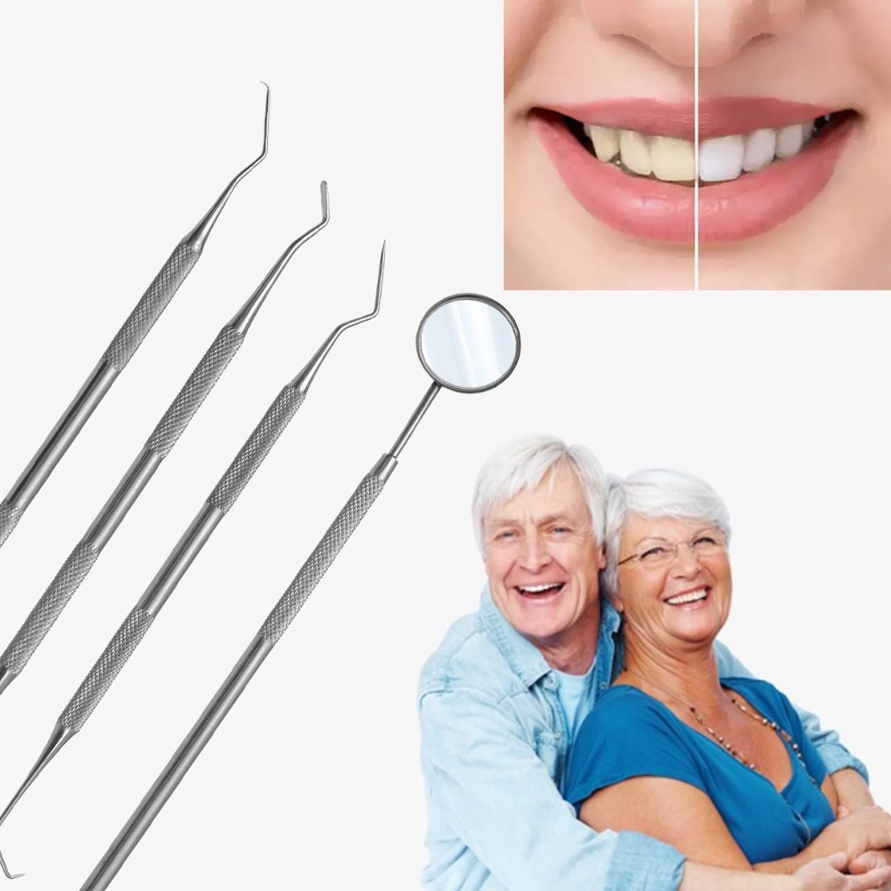 Stainless Steel Dental Scraper Set Plaque and Calculus Remover, Tooth ...