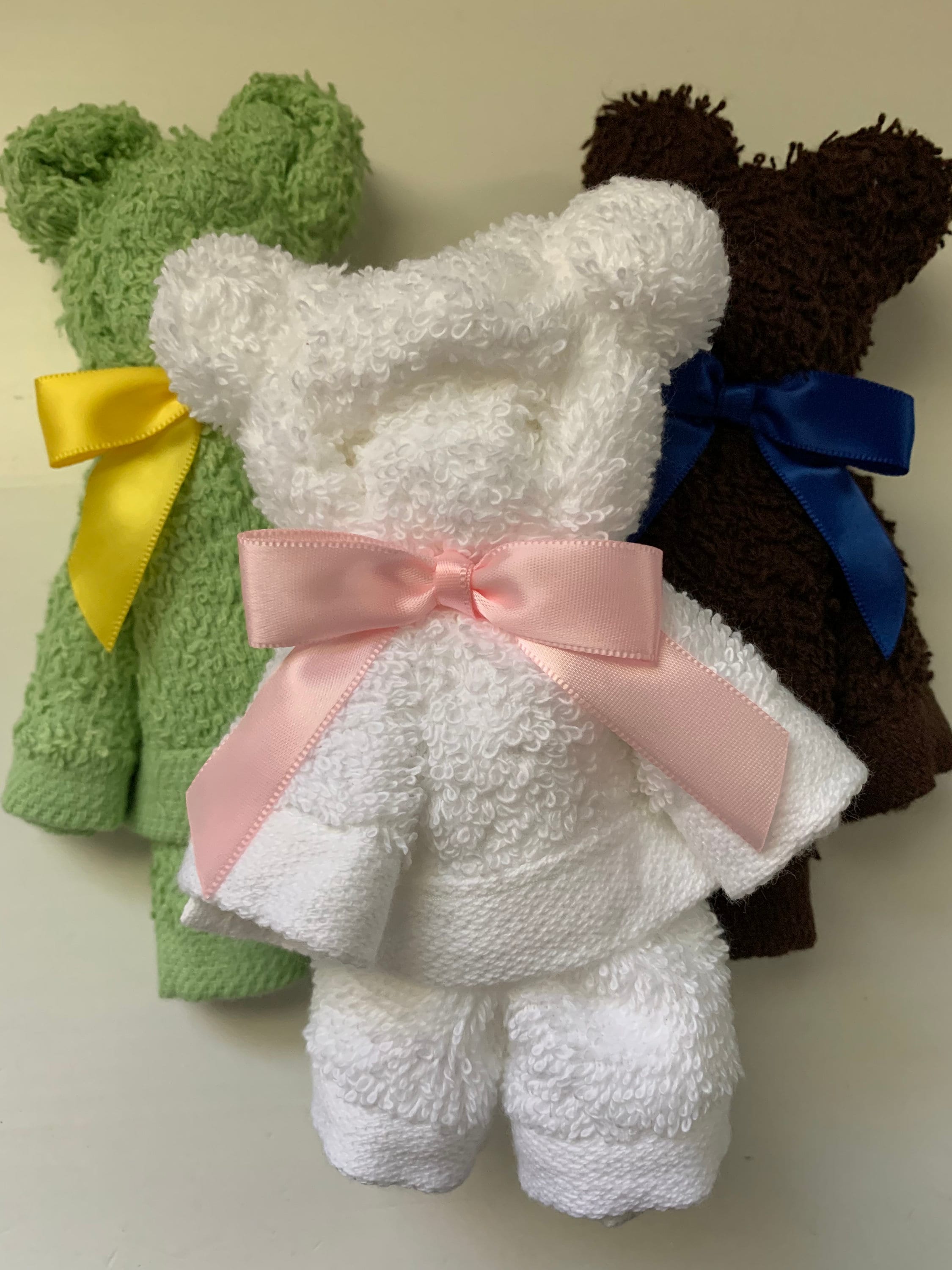 3 Washcloth Teddy Bears - Etsy