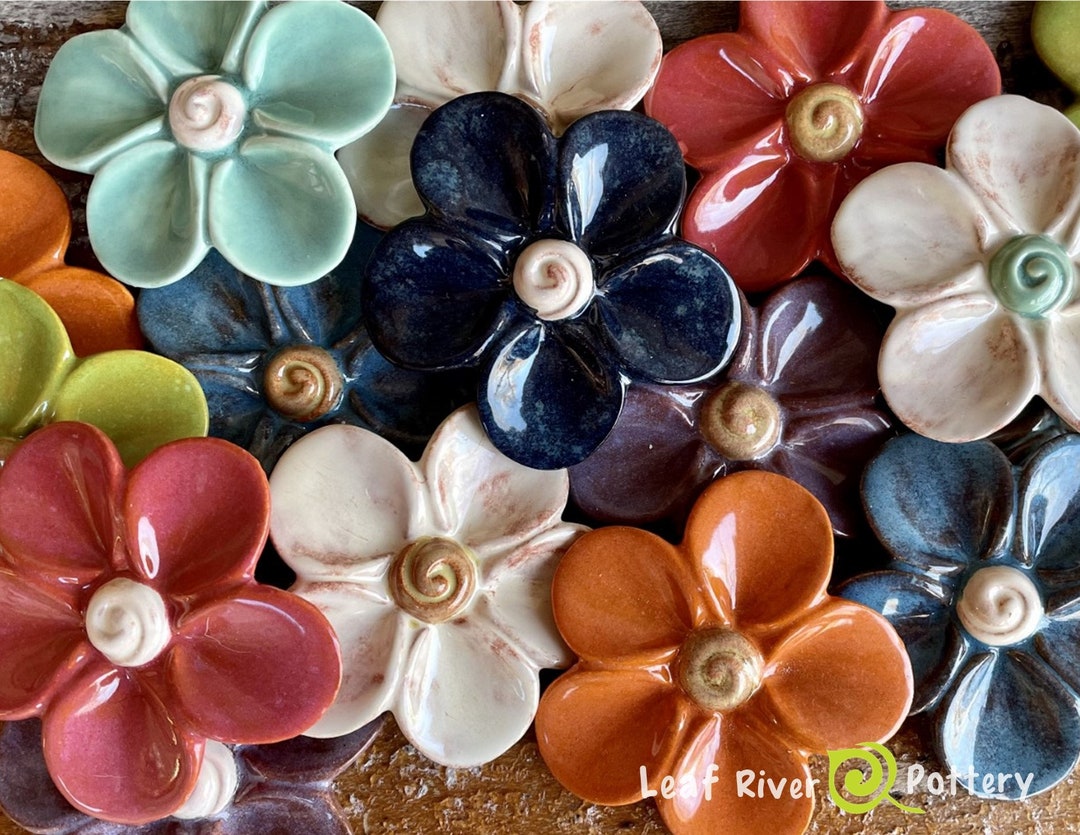 Ceramic Flower Magnet - Set of 3 - Etsy