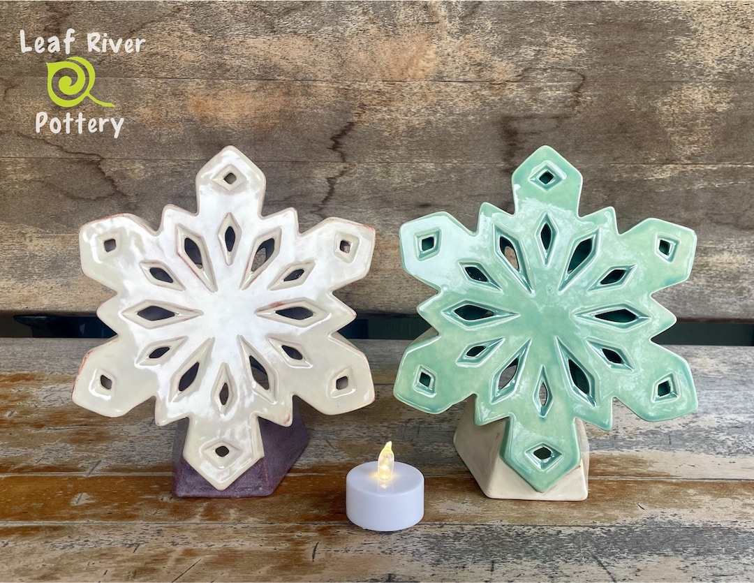Ceramic Snowflake Lantern Votive Light - Etsy