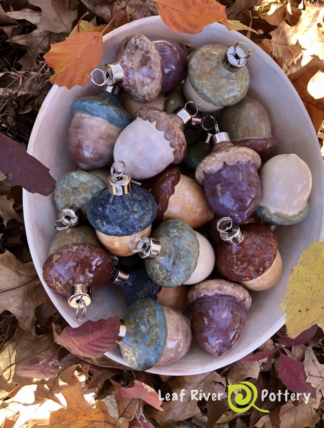 Ceramic Acorn Ornaments - Set of 6 - Etsy