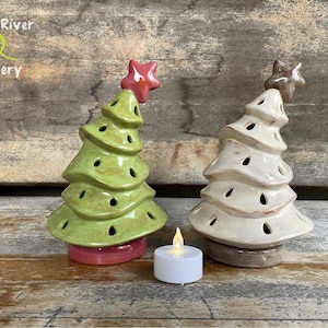 Whimsical Christmas Tree Votive - Ceramic - Etsy