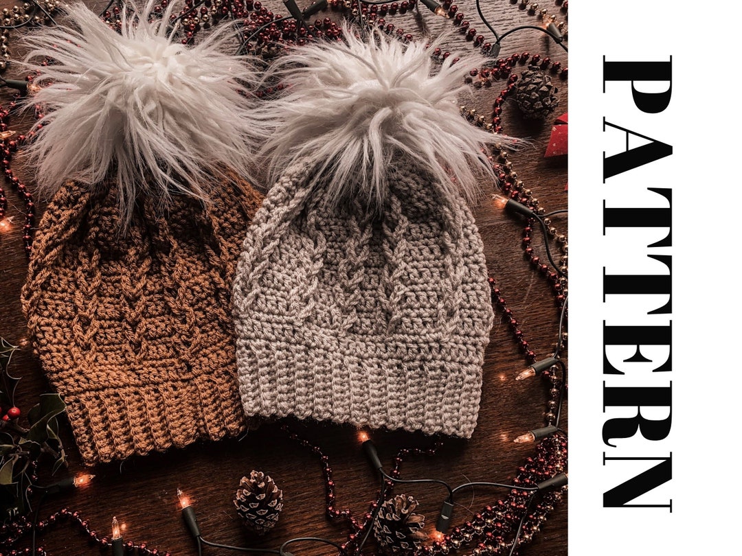 Crochet PATTERN Braided Beanie Hat - Etsy