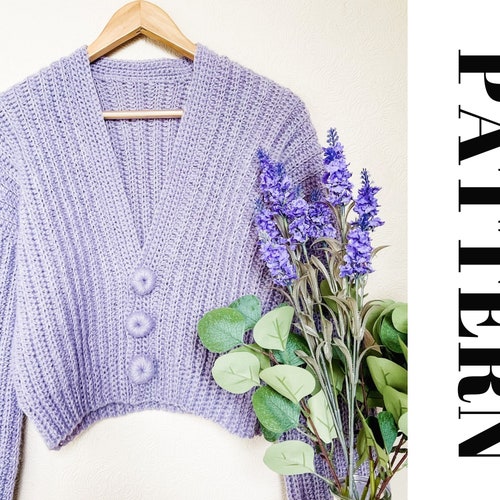 Crochet PATTERN Cropped Cardigan - Etsy