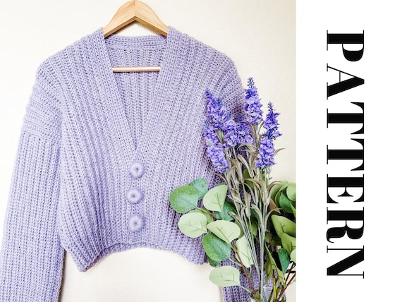 Crochet PATTERN Cropped Cardigan - Etsy