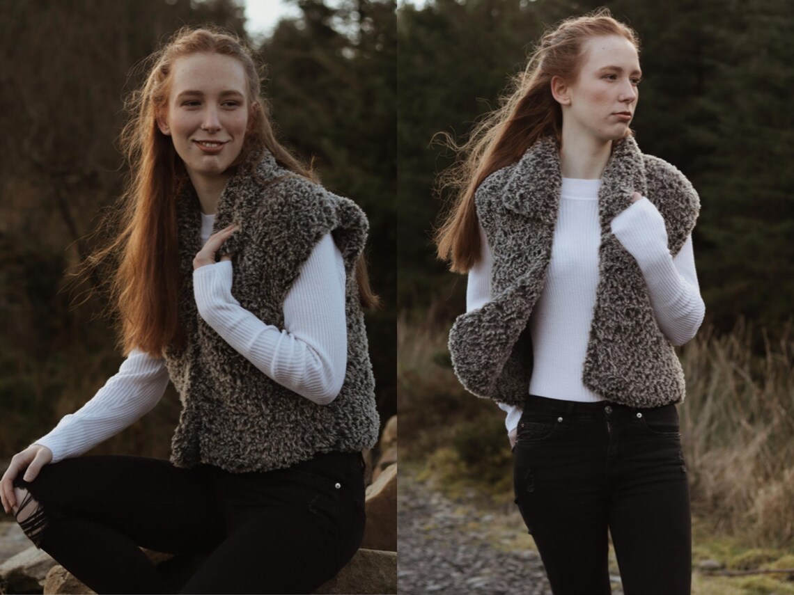 CROCHET Faux Fur Gilet PATTERN Instant Download - Etsy
