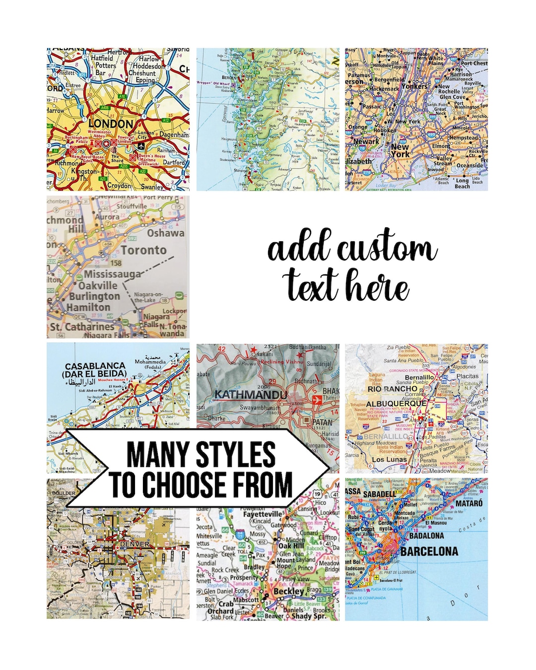 Custom Map Wall Art! Digital Download! Personalized Gift for Frequent ...