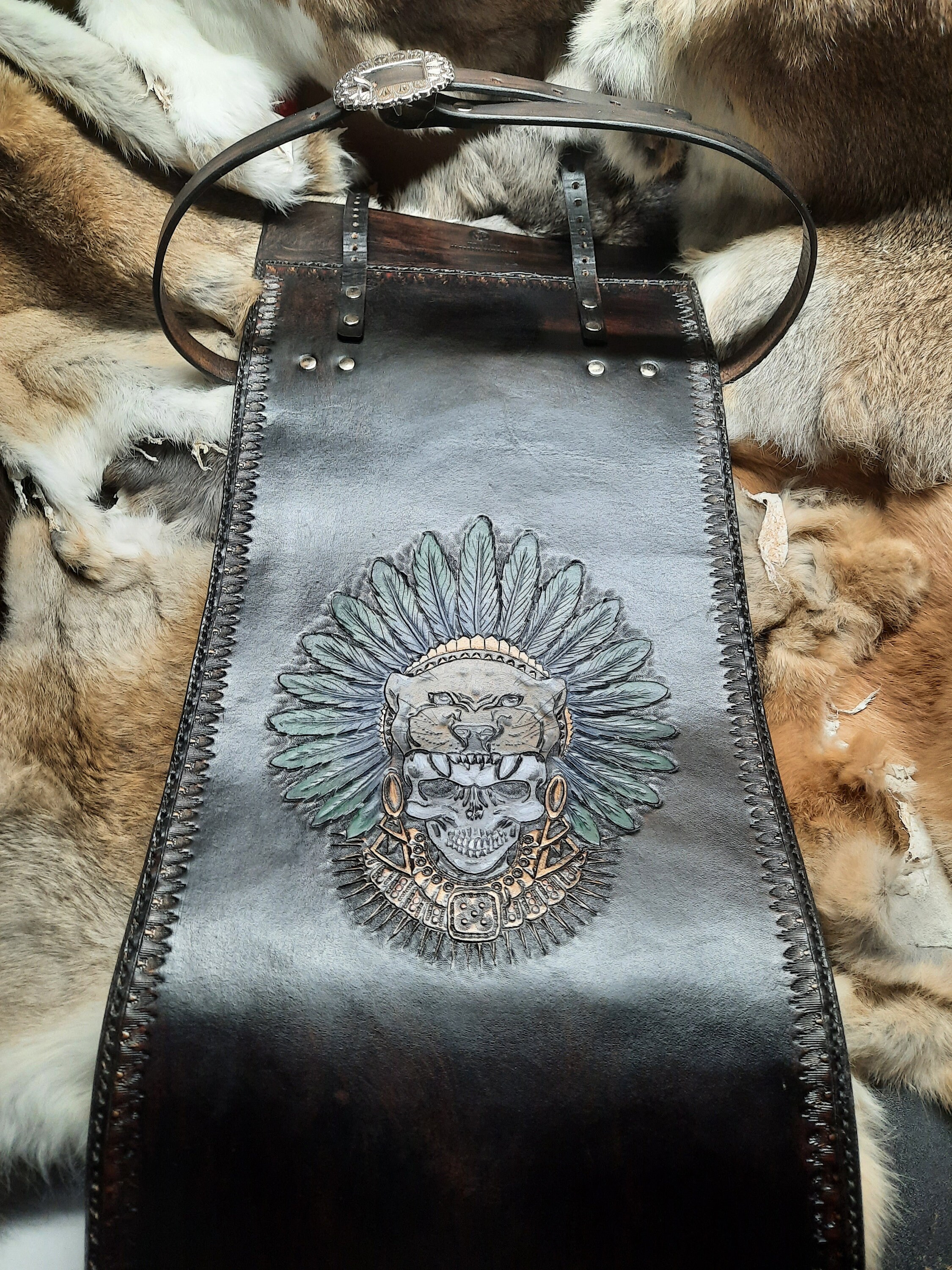 Motorcycle Bedroll Aztec Warrior With Mexican Blanket - Etsy