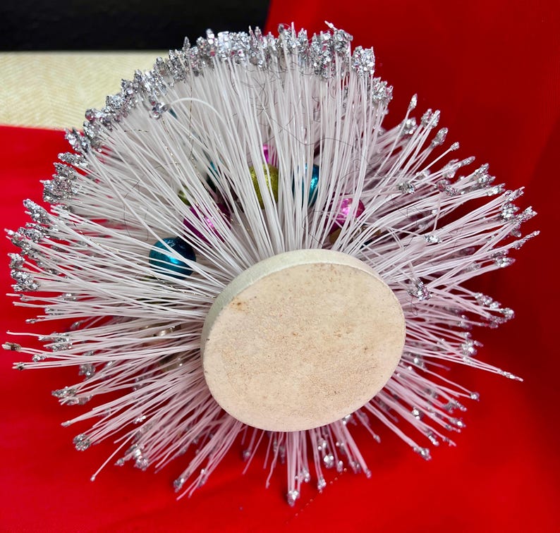 Vintage White Bottle Brush Tree With Mercury Glass Garland - Etsy