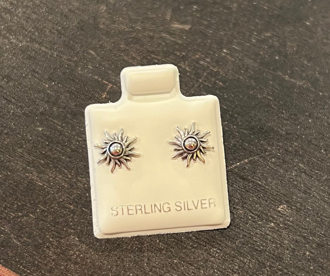 Sun Studs- Sterling Silver Beautiful Earrings - Etsy