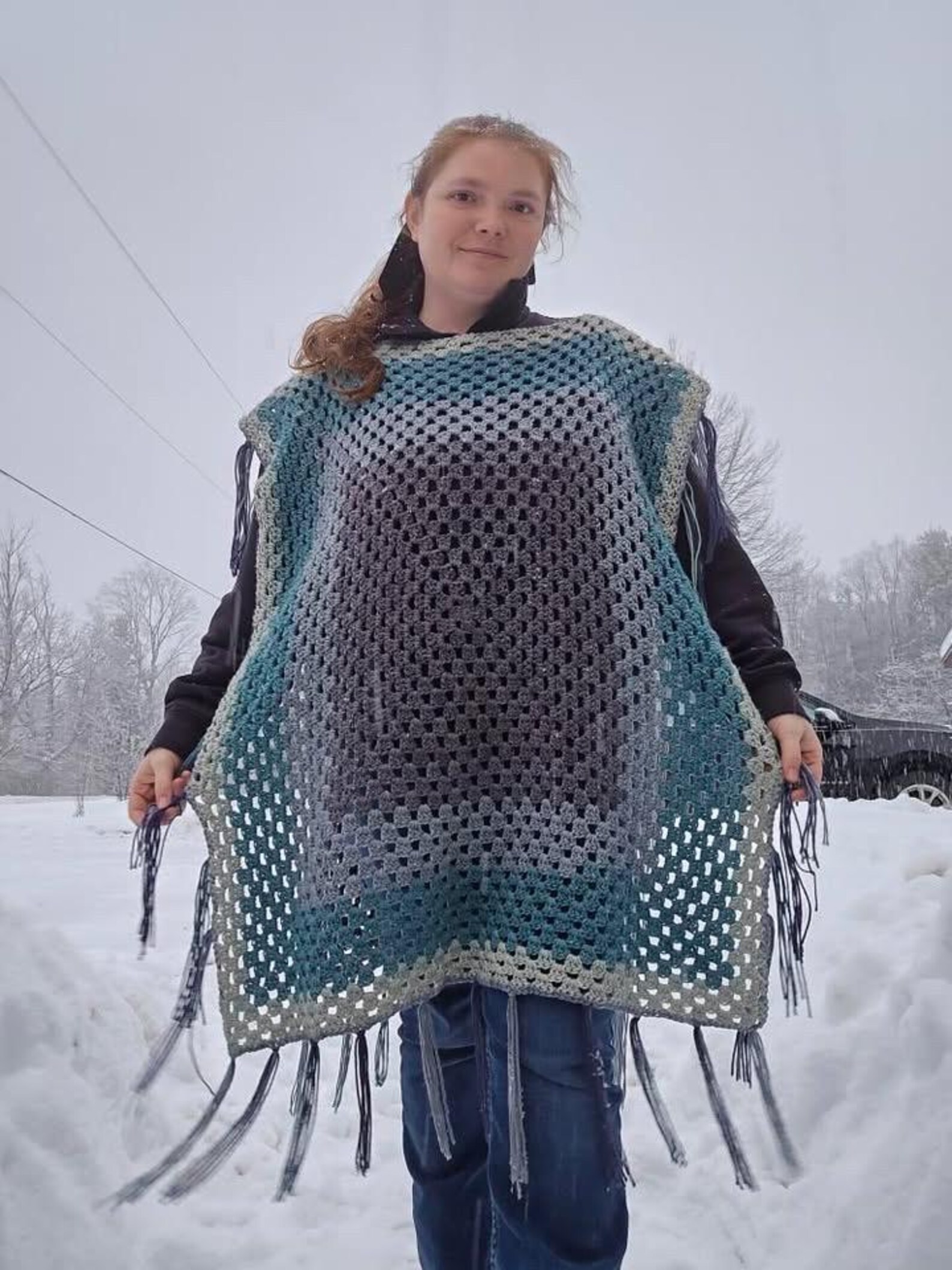 Mikara Crochet Poncho Shawl Pattern: DIY Hippie Clothing (PDF Digital ...