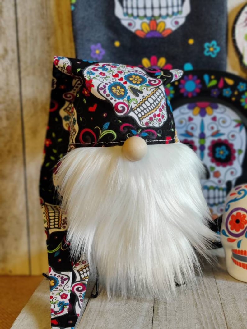 Sugar Skull Halloween Gnome Sugar Skull Gnome Halloween | Etsy