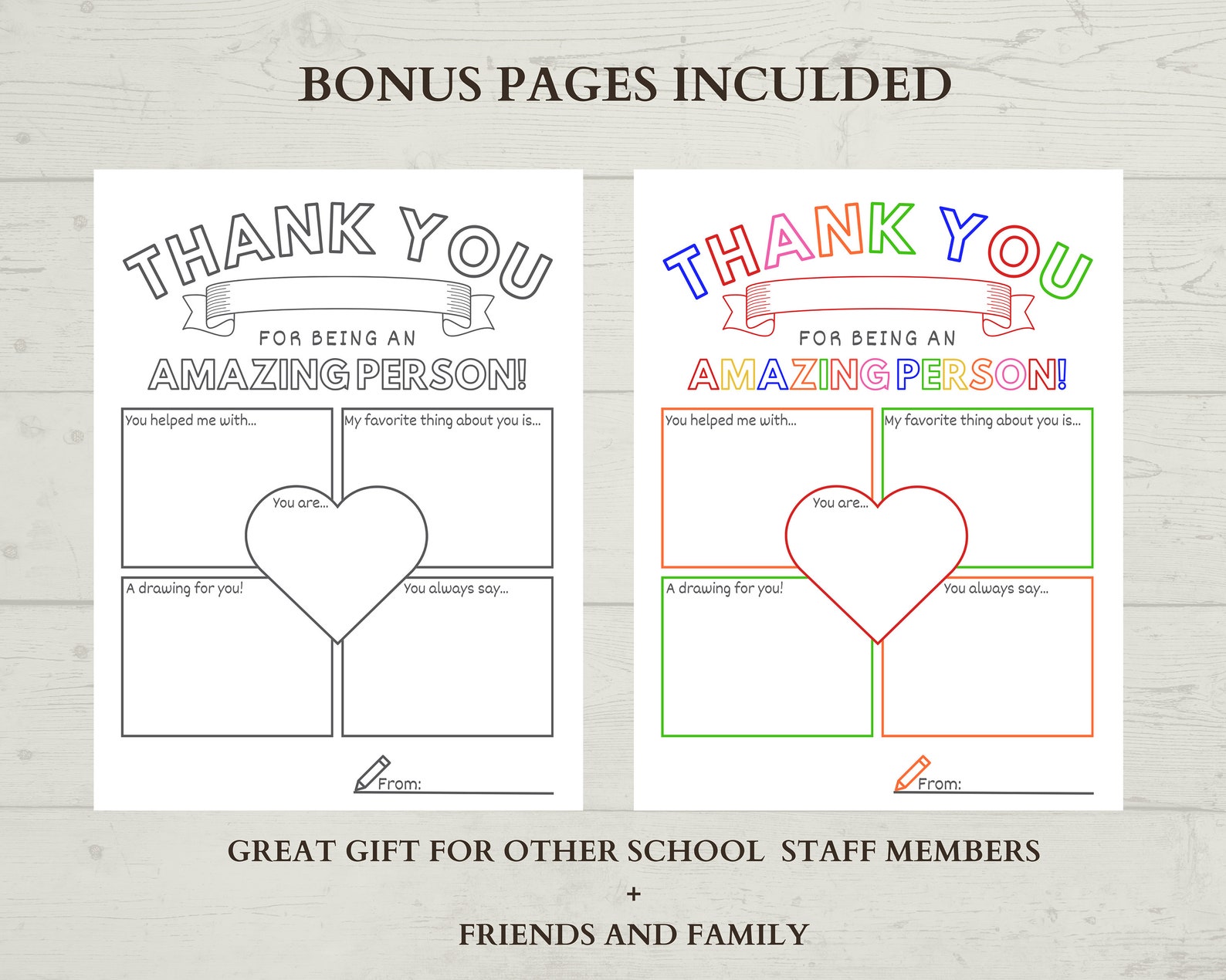 Teacher Appreciation Printable, Thank You Teacher Gifts, Thank You ...