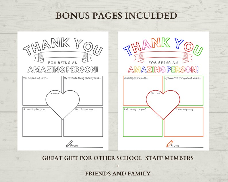 Teacher Appreciation Printable, Thank You Teacher Gifts, Thank You ...