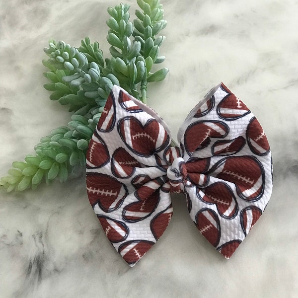 Football Hair Bow - Etsy