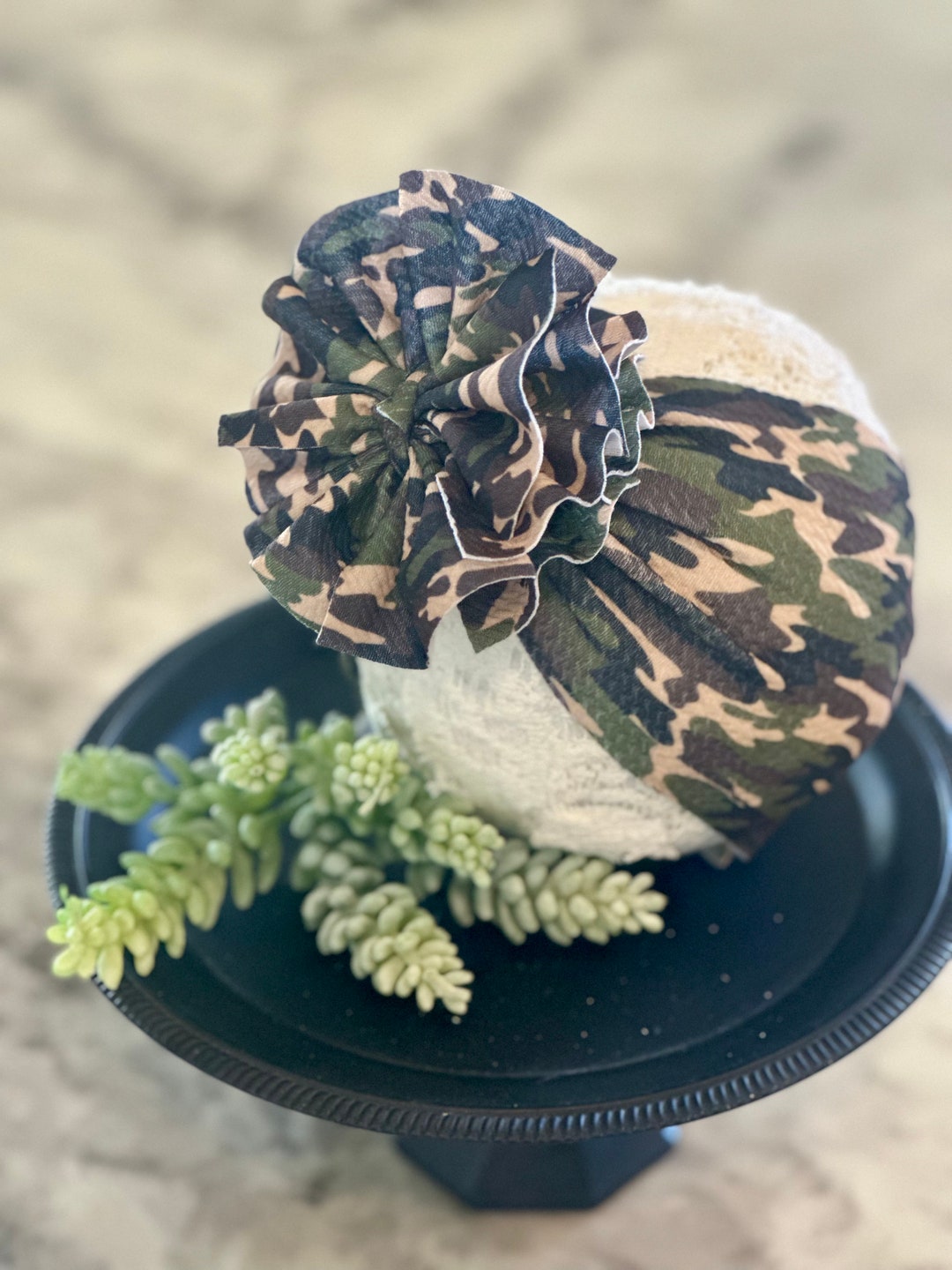 Messy Camo Baby Headwrap, Shredded Camouflage Baby Bow, Messy Baby ...