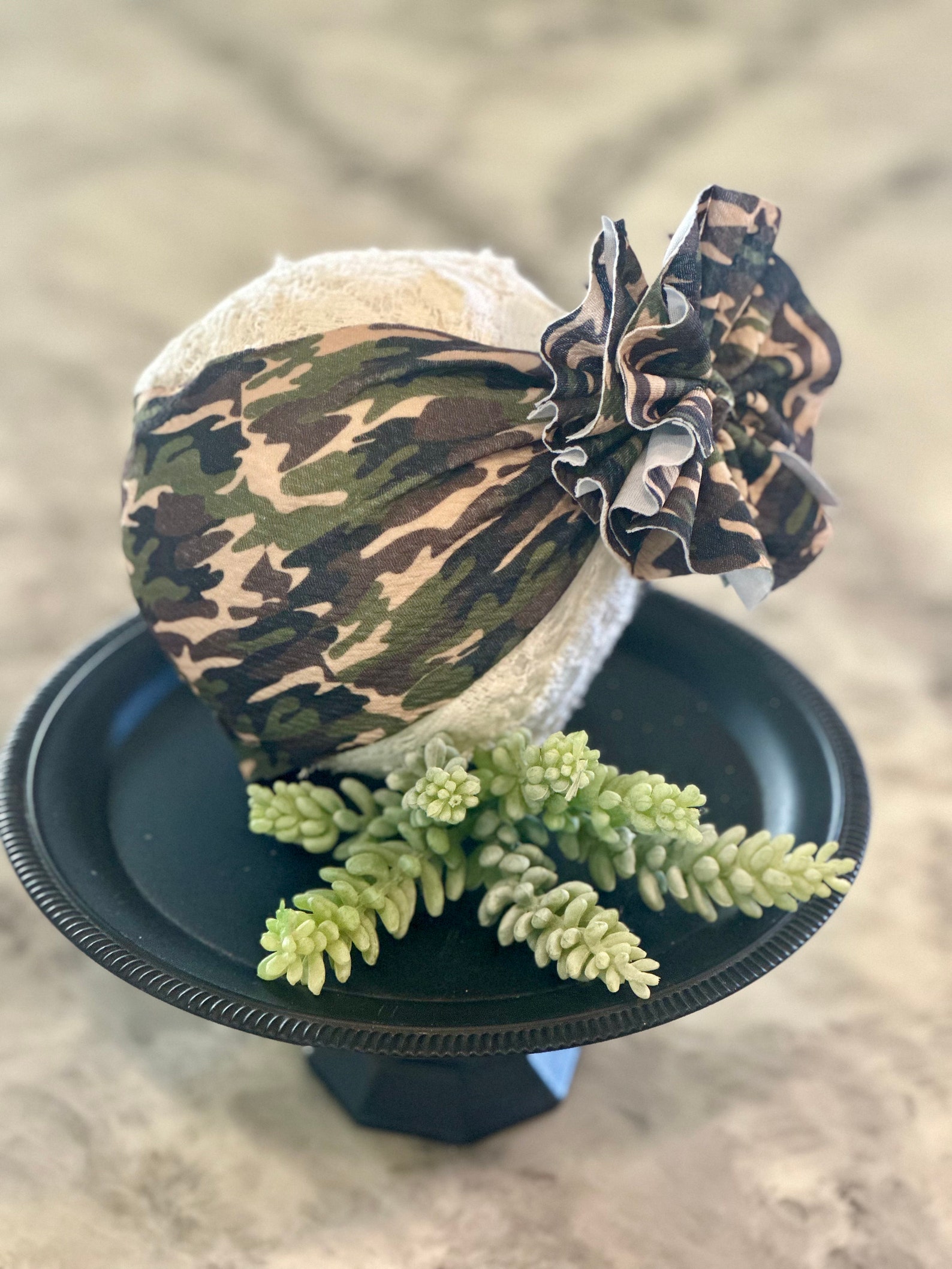 Messy Camo Baby Headwrap, Shredded Camouflage Baby Bow, Messy Baby ...