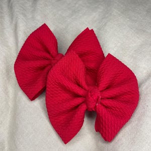 4” Red Piggies, Little Girl Pig Tail Bows, Pigtail Bows, Pigtail Bow ...
