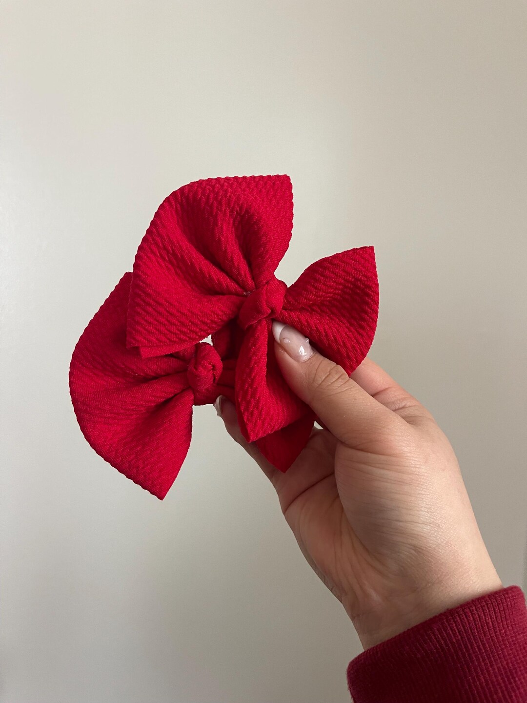 4” Red Piggies, Little Girl Pig Tail Bows, Pigtail Bows, Pigtail Bow ...