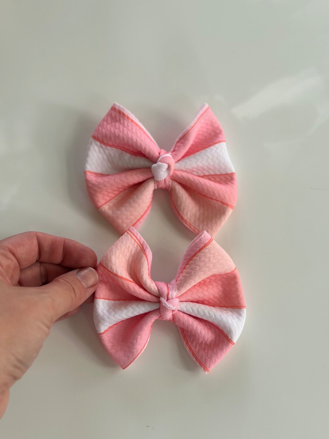 Single 5” Bow or Piggie Set, Summer Pig Tail Bows, Summer Stripe ...