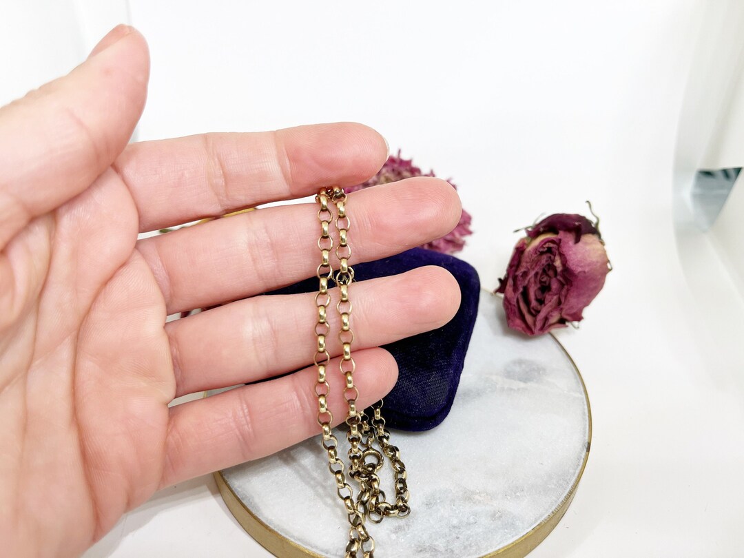 Vintage 9k Gold Belcher Chain 17.25 Long Rolo Chain - Etsy