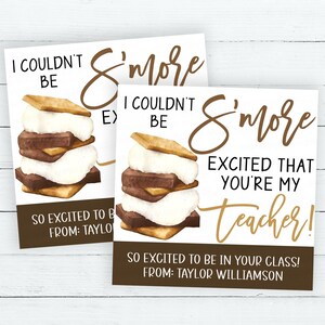 Teacher S'more Appreciation Gift Tag, I Couldn't Be S'more Excited You ...